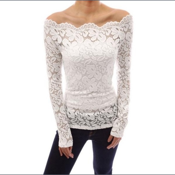 Tops | Sexy And Elegant White Lace Top | Poshmark